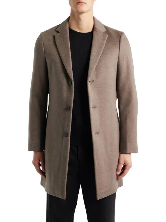 REISS Gable Wool-blend Overcoat - Mouse Melange