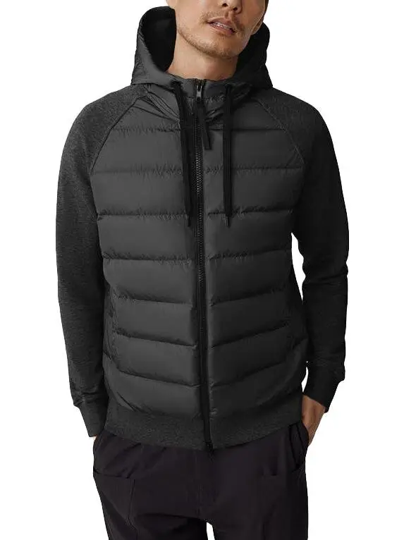 Canada Goose Hybridge Huron Hooded Down Sweatshirt Jacket - Black