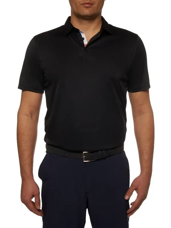 Robert Graham Axelsen Short Sleeve Polo - Black