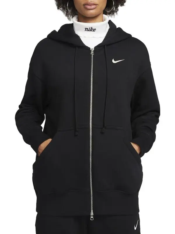 Nike Sportswear Phoenix Fleece Full-zip Hoodie - 010 Black/sail