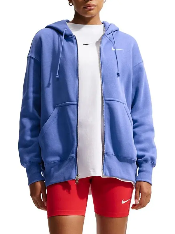 Nike Sportswear Phoenix Fleece Full-zip Hoodie - 485 Light Medium Blue/sail