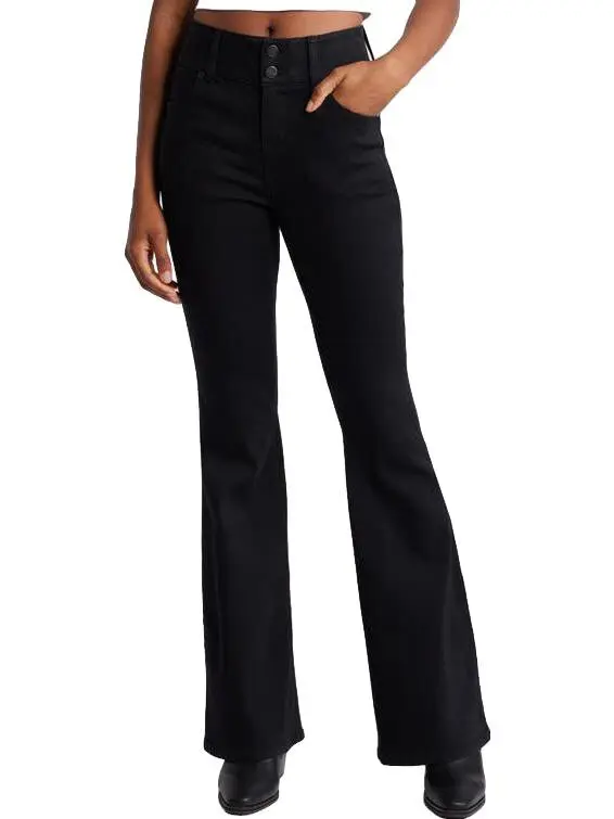 1822 Denim Fit & Lift High-waist Flare Jeans - Black