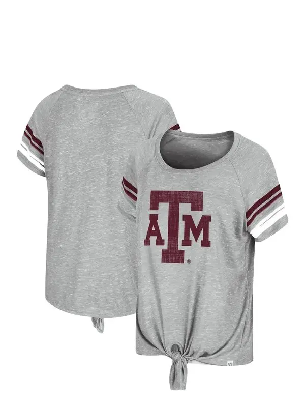 COLOSSEUM Texas A&m Aggies Boo You Knotted Raglan T-shirt - Heather Gray