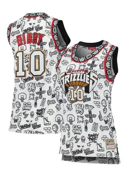 Mitchell & Ness Mike Bibby Vancouver Grizzlies 1998 Doodle Swingman Jersey - White