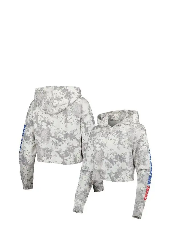 LUSSO Philadelphia 76ers Maia Cropped Quarter-zip Top - Gray