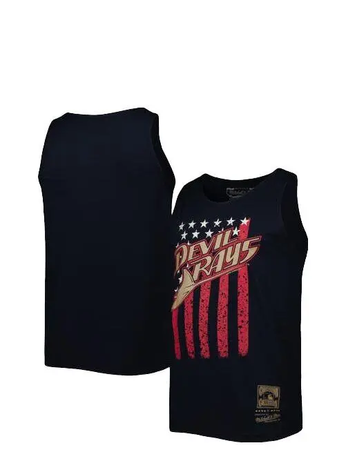 Mitchell & Ness Tampa Bay Rays Cooperstown Collection Stars And Stripes Tank Top - Navy
