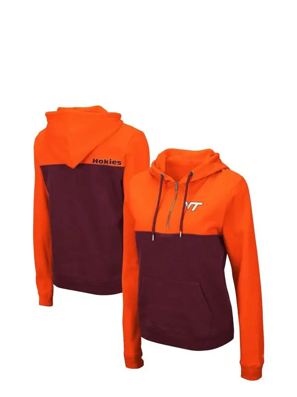 COLOSSEUM Virginia Tech Hokies Aidan Lightweight Half-zip Hoodie - Orange