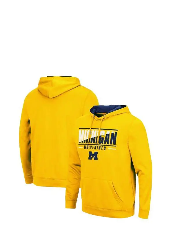 COLOSSEUM Michigan Wolverines "slash Stack 2.0" Pullover Hoodie - Maize