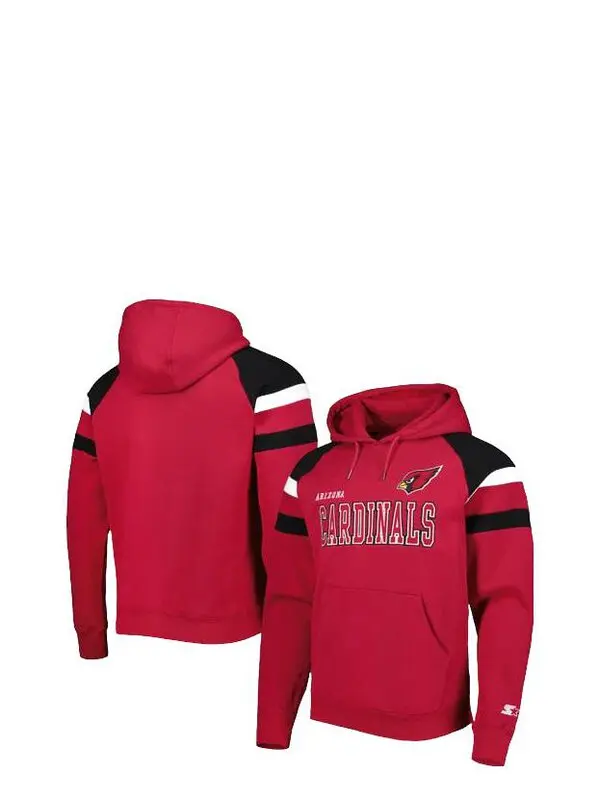 STARTER Arizona Cardinals Draft Fleece Raglan Pullover Hoodie - Cardinal