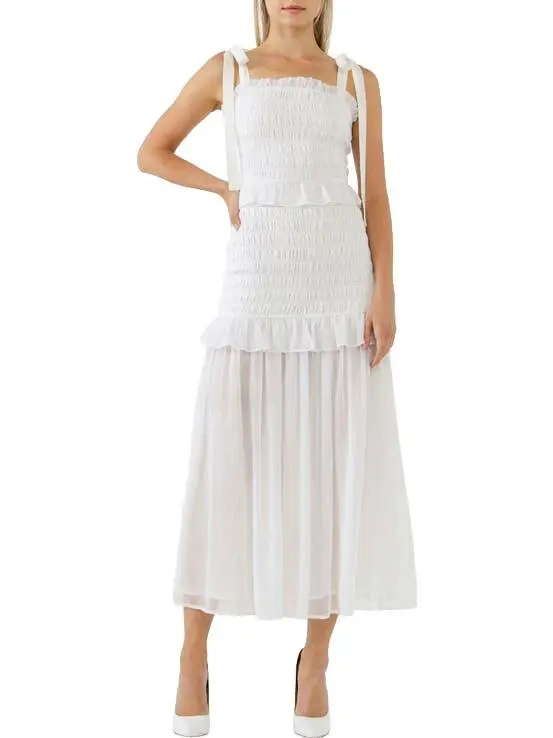 Endless Rose Smocked Maxi Dress - White