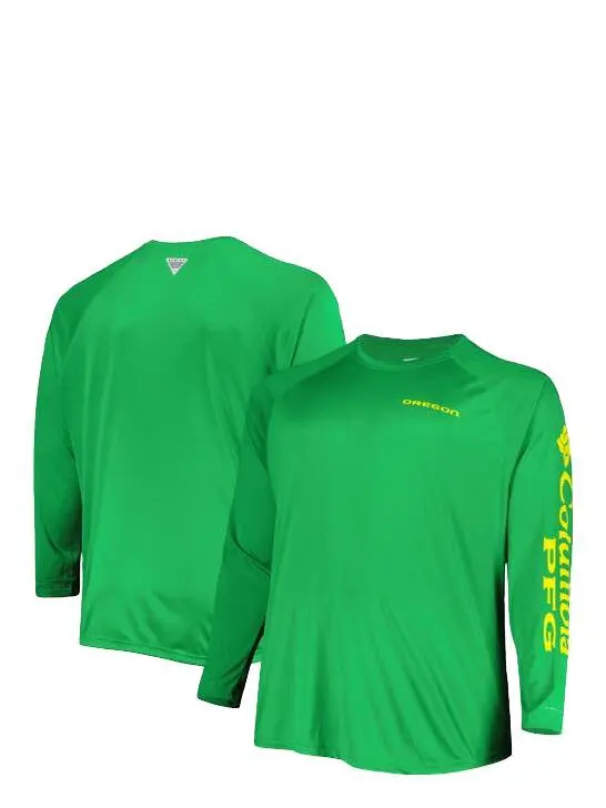 Columbia Oregon Ducks Terminal Tackle Long Sleeve Raglan T-shirt - Green