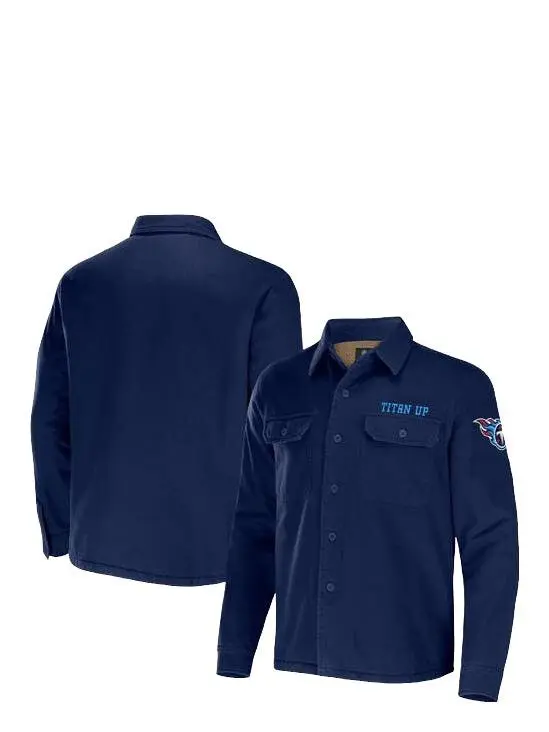 NFL X DARIUS RUCKER Collection Tennessee Titans Embroidered Shirt Jacket - Navy