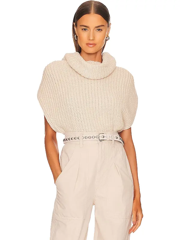 525 America Cate Sleeveless Turtleneck Sweater - Cream