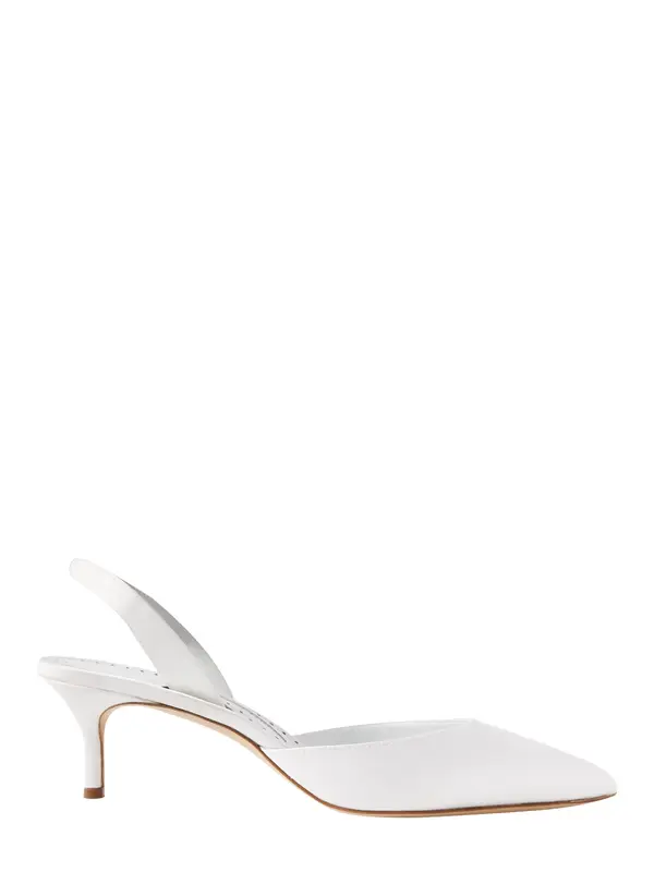 Manolo Blahnik Carolyne Bridal 50 Slingback Pumps - White