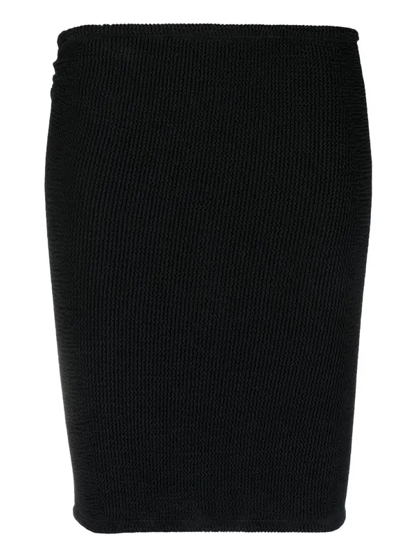 Hunza G Crinkled-finish Mini Skirt - Black
