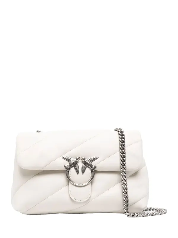 Pinko Love Birds Plaque Crossbody Bag - White