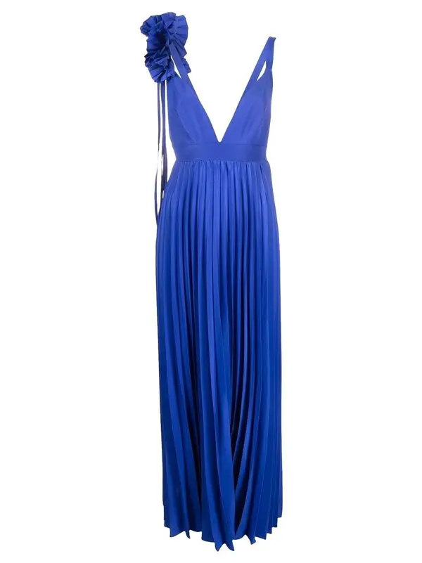 P.a.r.o.s.h Palmer Pleated Maxi Dress - Purple