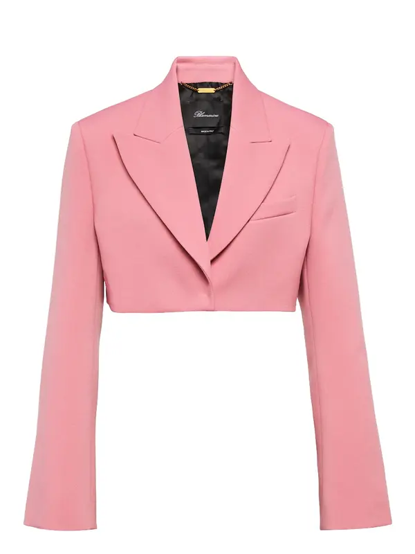 Blumarine Cropped Crêpe Blazer - Pink