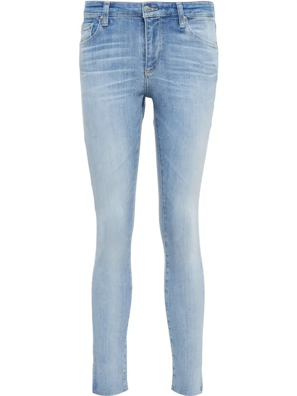 Ag Split Cuff Skinny Jeans - Blue