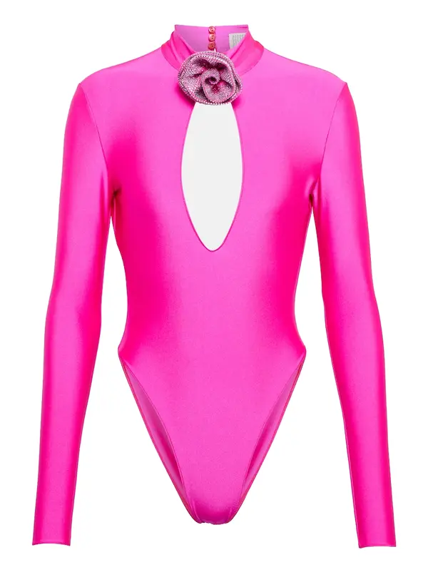 Giuseppe Di Morabito Embellished Jersey Bodysuit - Pink