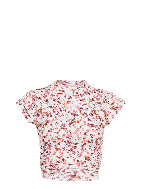 MARANT ETOILE Juvia Printed Jersey Crop Top - Multicoloured