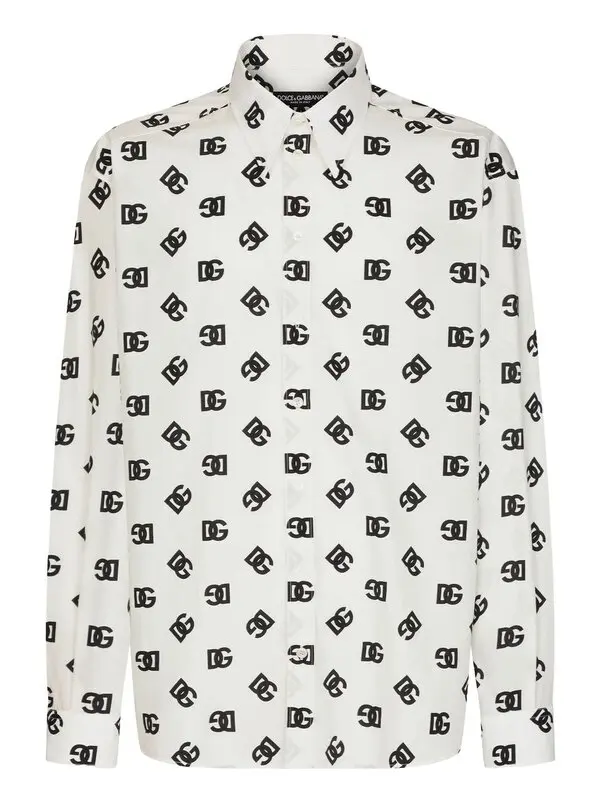 Dolce & Gabbana Dg Monogram Cotton Shirt - White