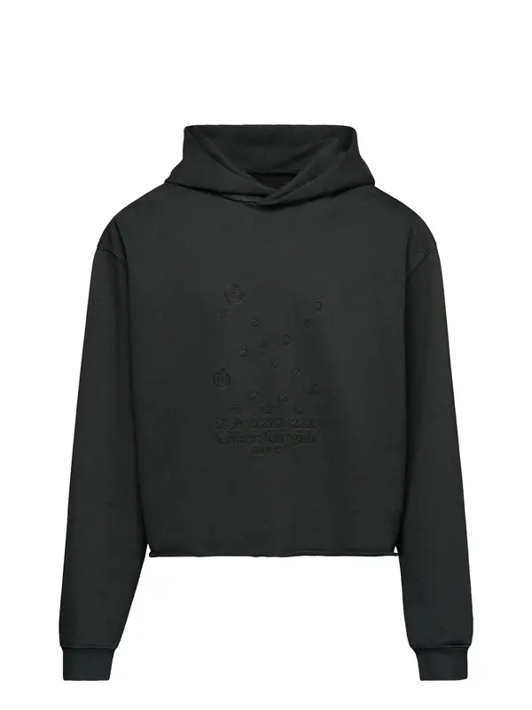 MAISON MARGIELA Numeric Logo-embroidered Hoodie - Black