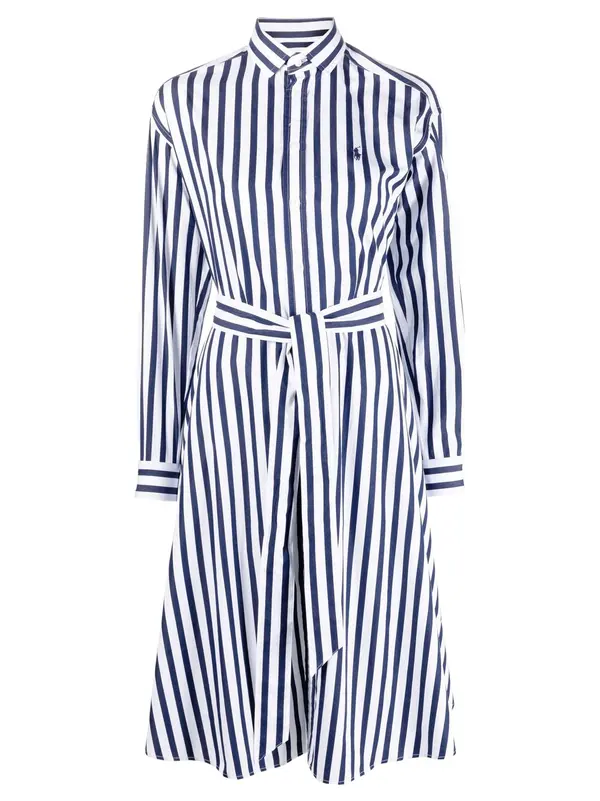 Polo Ralph Lauren Striped Midi Shirt Dress - Blue