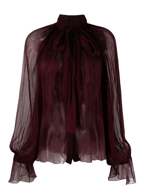 ATU BODY COUTURE Semi-sheer Blouse - Red