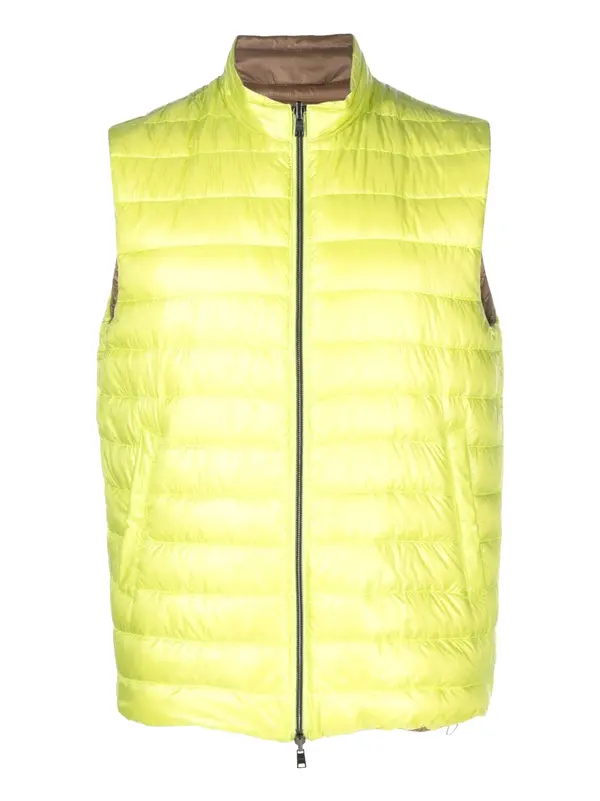 Herno Quilted Reversible Down Gilet - Yellow