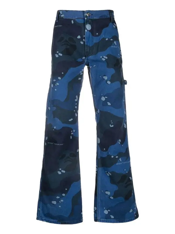 Off-White Camouflage-print Carpenter Jeans - Blue
