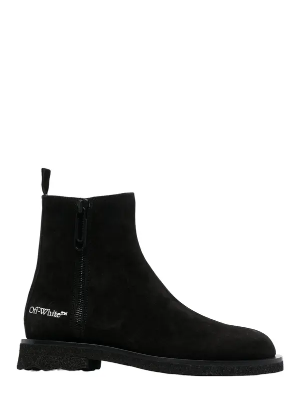 Off-White Logo-print Ankle Boots - Black