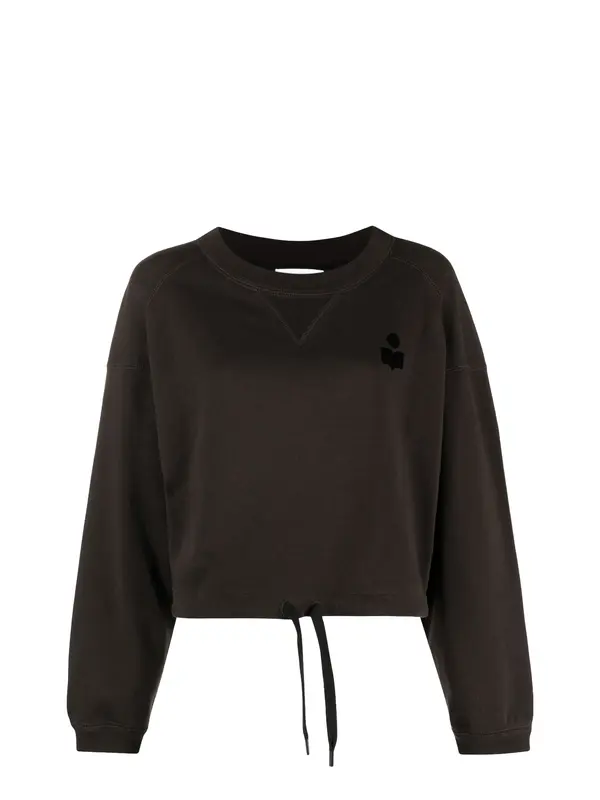 MARANT ETOILE Margo Flocked-logo Sweatshirt - Black