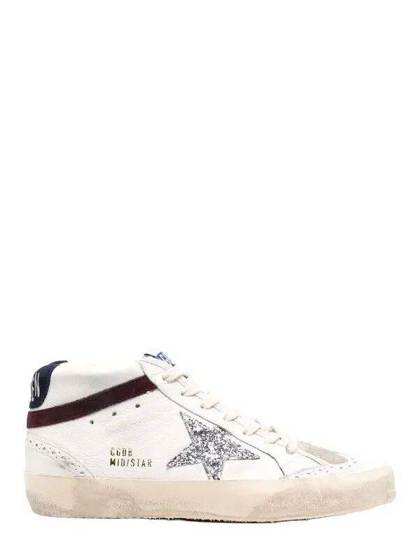 GOLDEN GOOSE Mid-star Leather Sneakers - White