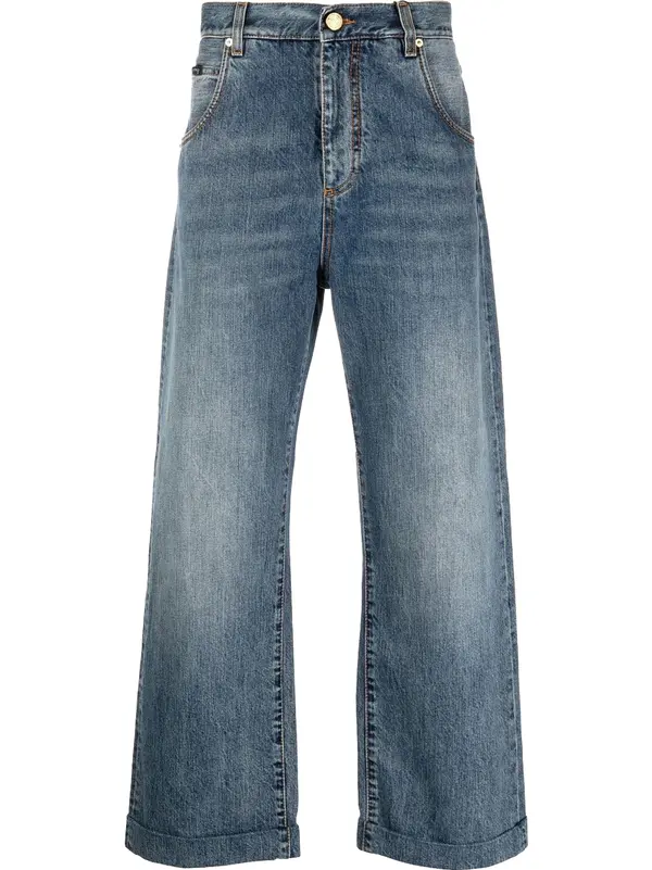 Etro Logo-patch Straight-leg Jeans - Blue