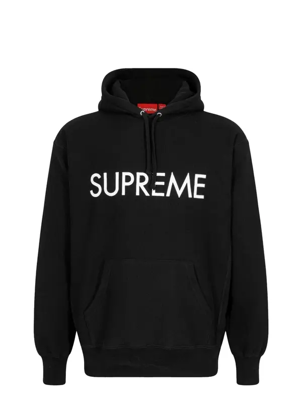 Supreme Capital Logo Hoodie - Black