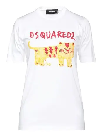 Dsquared2 Cotton T-shirt With Appliqués - White