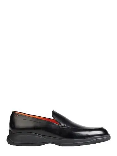 Santoni Soft Leather Loafers - Black