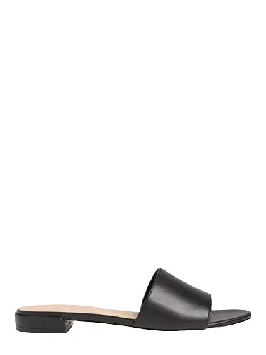 STUART WEITZMAN Leather Slides - Black