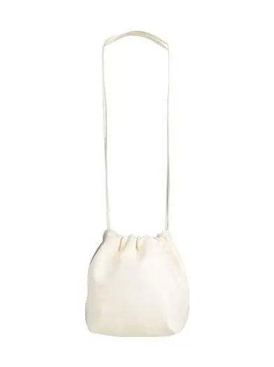 JIL SANDER Calfskin Drawstring Bucket Bag - White