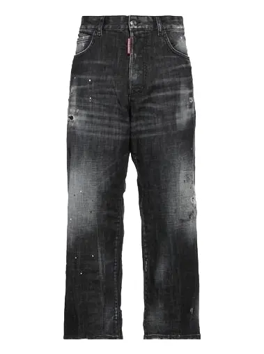 Dsquared2 Jeans With Leather Trim - Black
