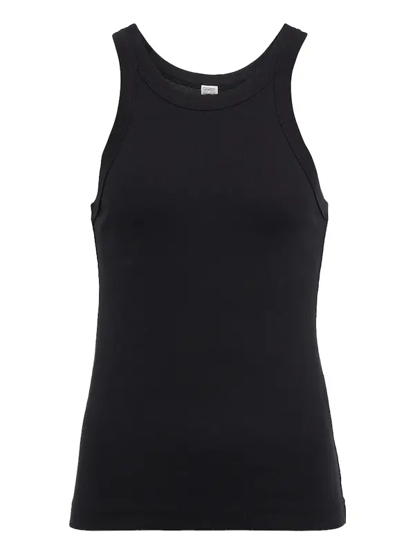TOTEME Cotton-blend Jersey Tank Top - Black