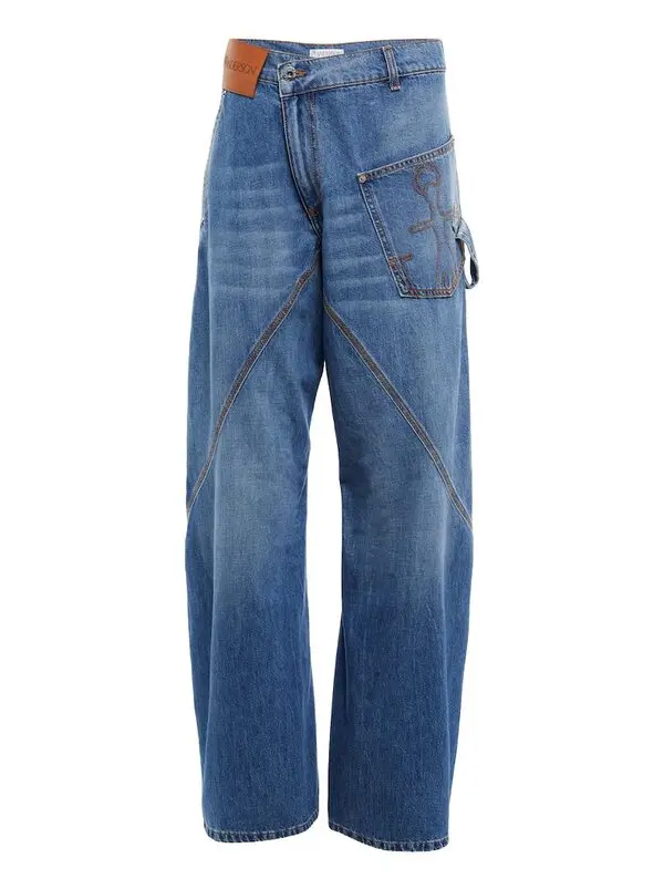 JW Anderson Twisted Wide-leg Jeans - Blue