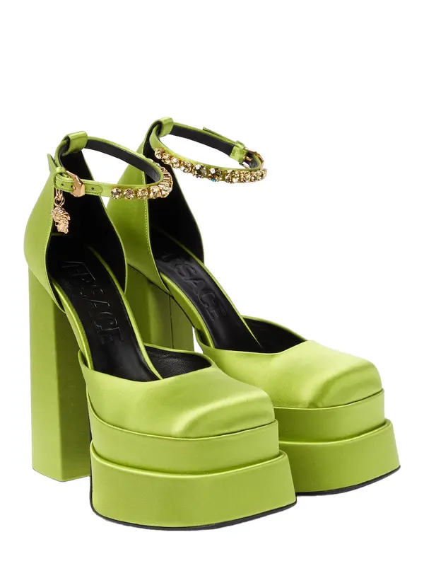 Versace Medusa Aevitas Platform Pumps - Green
