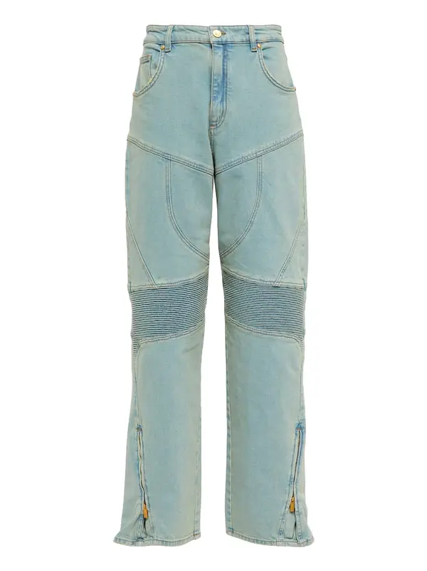 Blumarine Paneled High-rise Wide Jeans - Blue