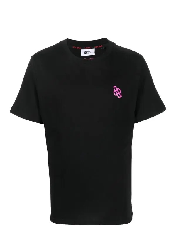 Gcds Graphic-print Cotton T-shirt - Black