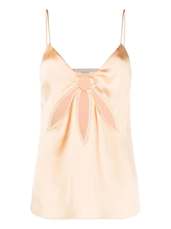 Stella McCartney Ruched Satin Vest - Neutrals