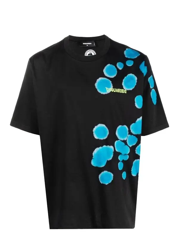 Dsquared2 Abstract-print Logo T-shirt - Black