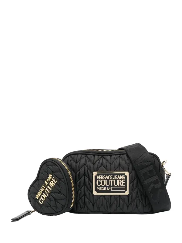 Versace Logo Plaque Cross Body Bag - Black