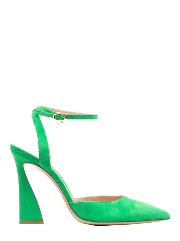 GIANVITO ROSSI Aura D'orsay 105mm Suede Pumps - Green